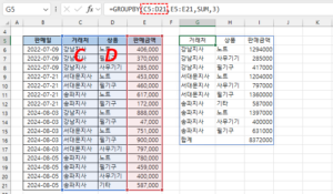 GROUPBY 함수 - 집계, 정렬, 필터링 - 엑셀웍스